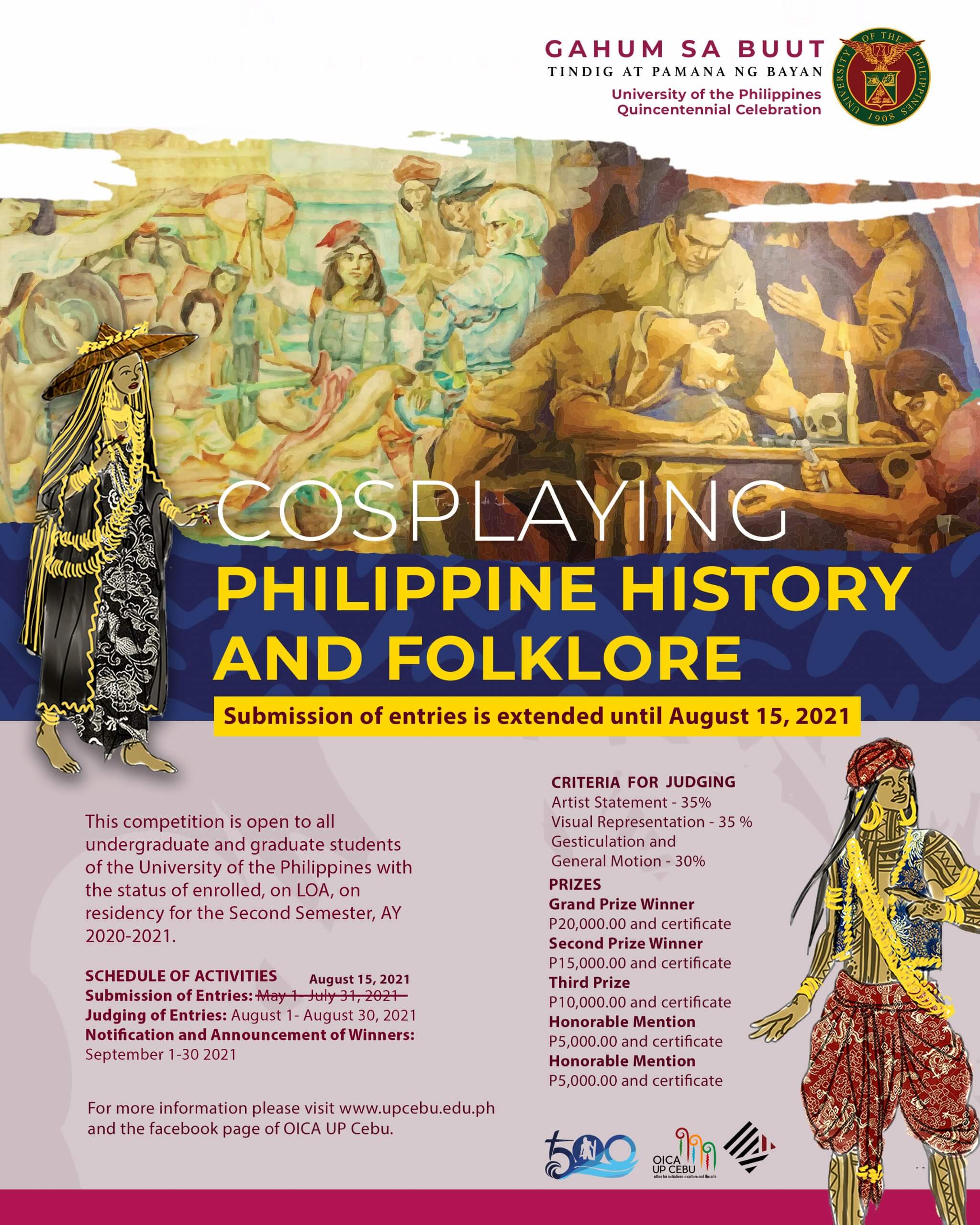 EXTENDED: Deadline for Quincentennial Cosplay Competition | University ...